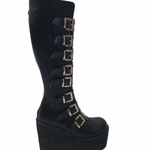 Divines Devil | Shoes | Divines Devil Women Gothic Wedge Platform Boots ...